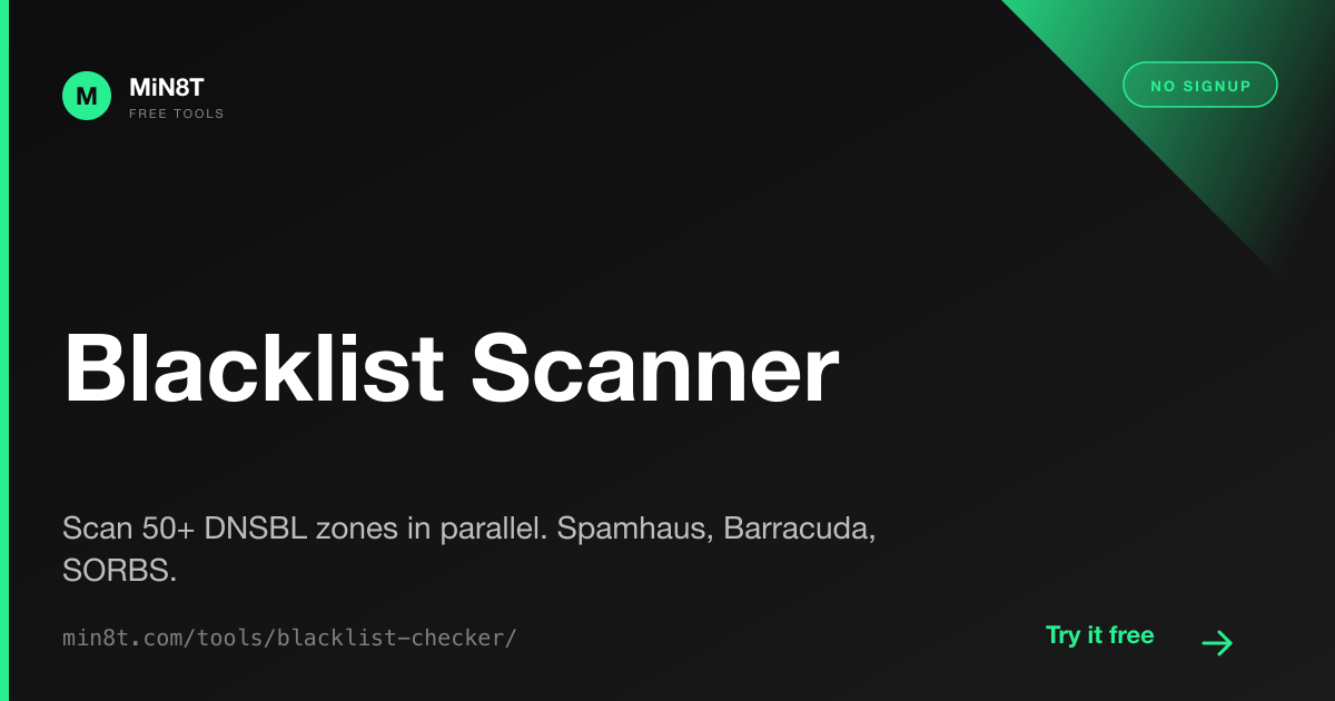 Free Blacklist Checker - Scan 50+ DNSBLs Now | MiN8T